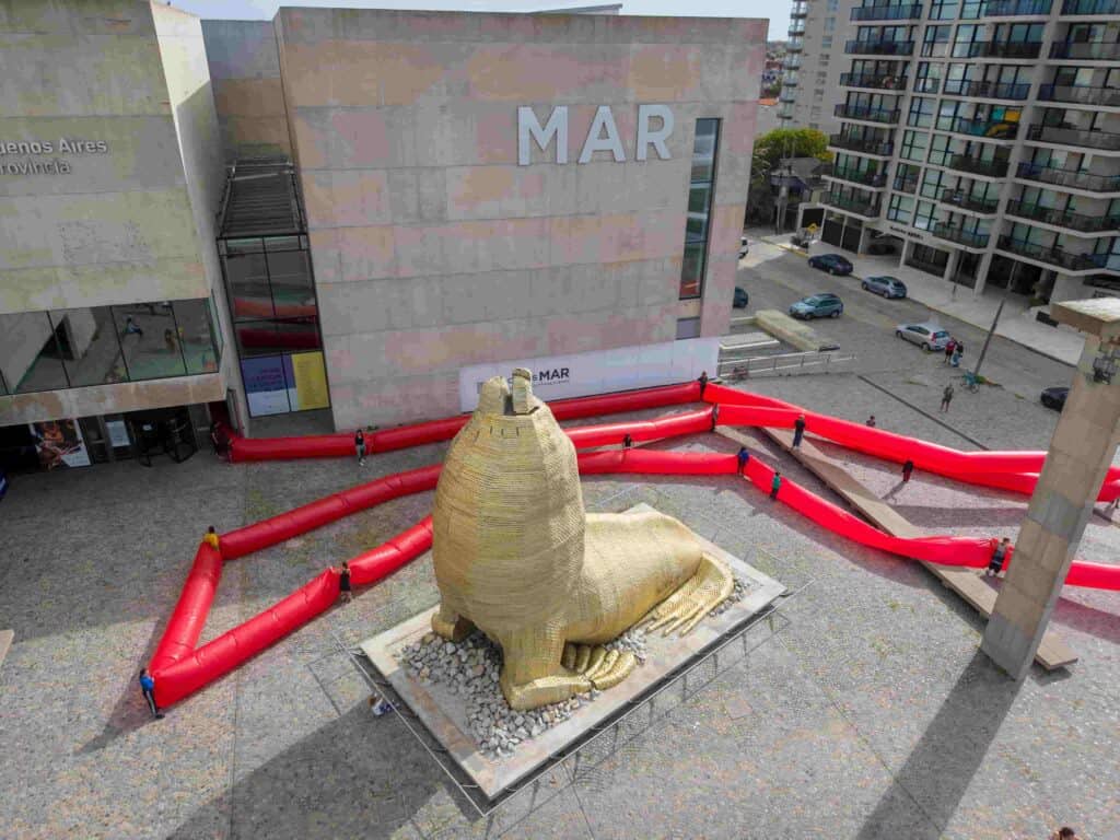Museo MAR: una manga roja de 200 metros de acción performática | Punto ...
